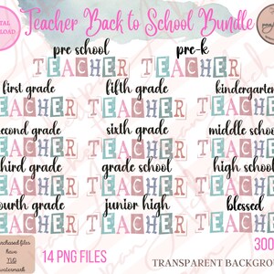 Teacher PNG Bundle, School PNG Bundle, Back to School Png, Teacher PNG ...