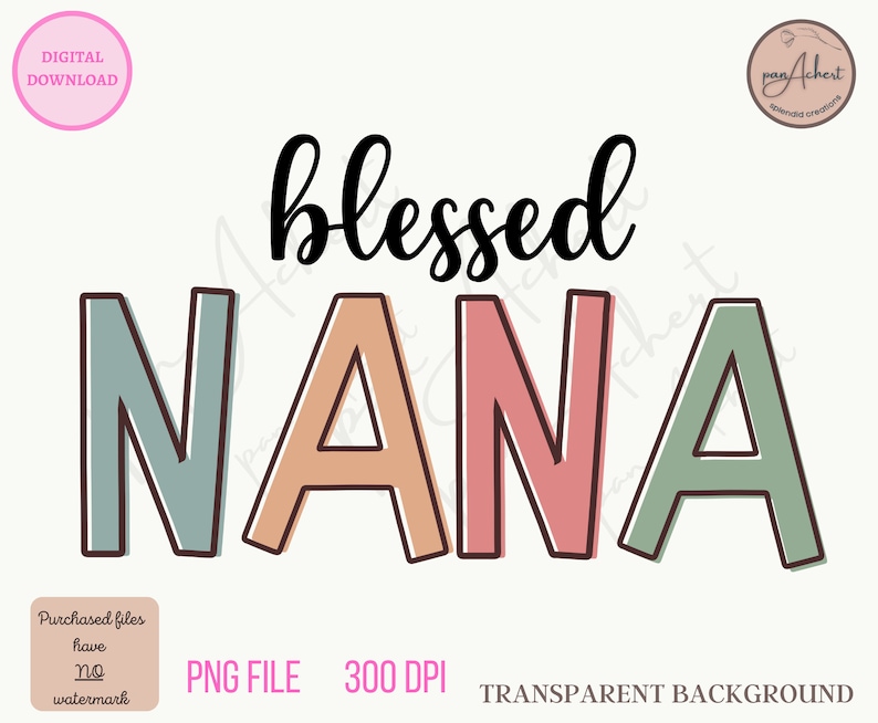 Blessed Nana Png Grandma PNG for Sublimation Nana Gift - Etsy