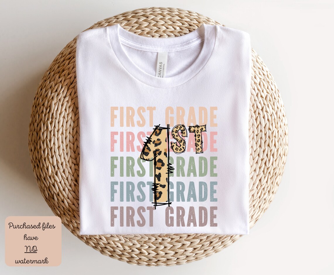 1st Grade Png 1st Grade 1st Grade Stacked Leopard PNG Back - Etsy