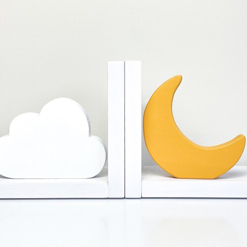 Star and Moon Bookends Star Nursery Decor Moon Book Ends for - Etsy ...
