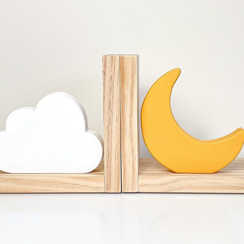 Star and Moon Bookends Star Nursery Decor Moon Book Ends for - Etsy ...