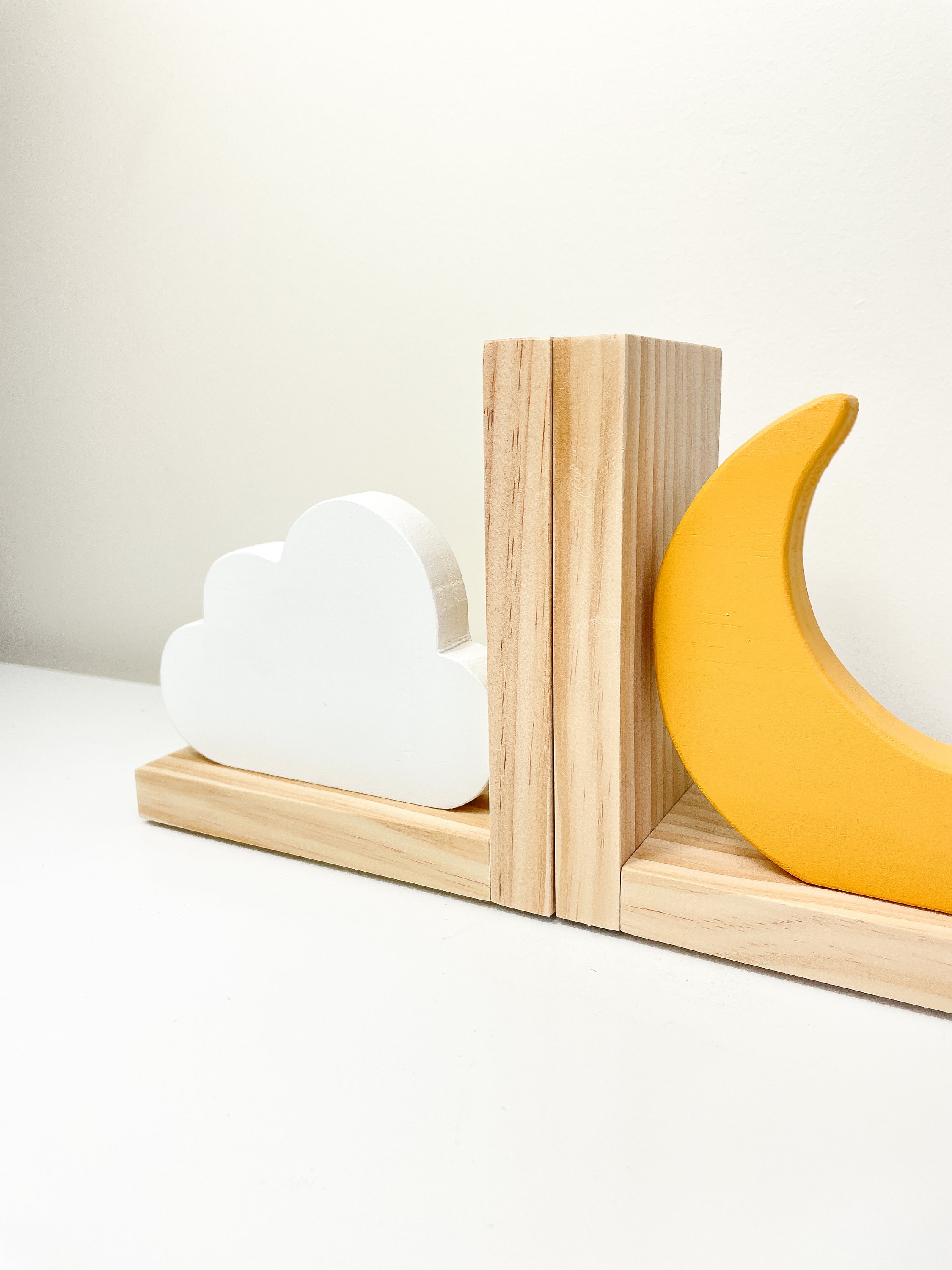 Moon & Cloud Bookends for Kids Moon Nursery Decor Baby - Etsy