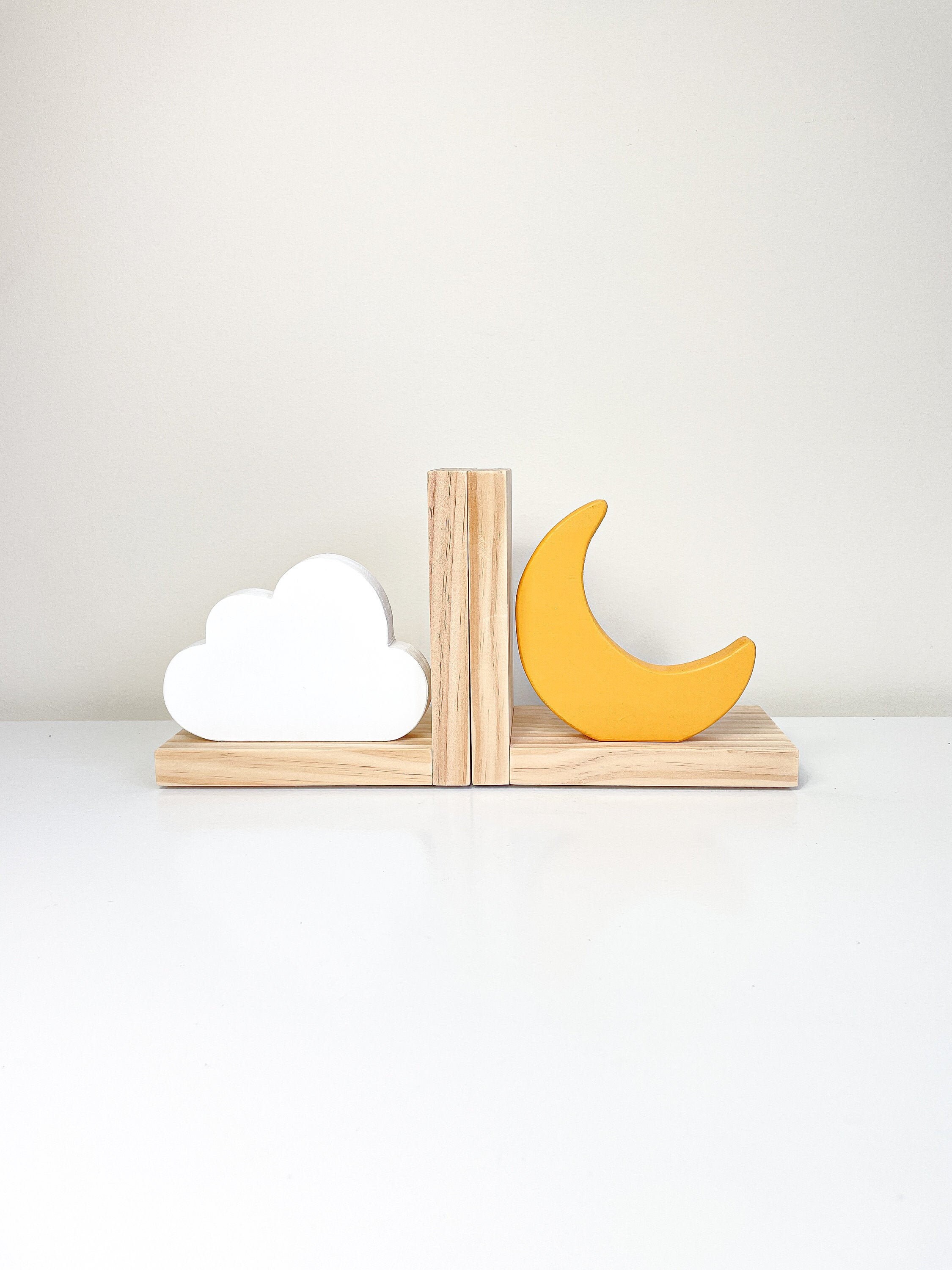 Moon & Cloud Bookends for Kids Moon Nursery Decor Baby - Etsy