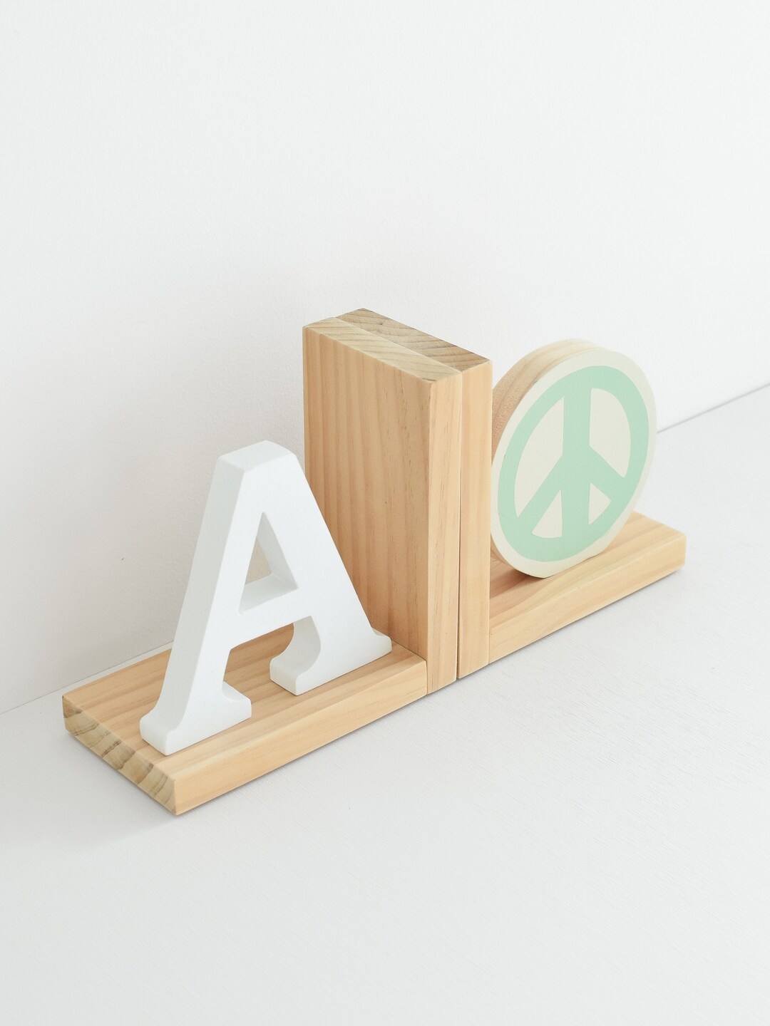 Personalized Peace Sign Bookends, Stay Wild Ocean Child Sage Surfer ...