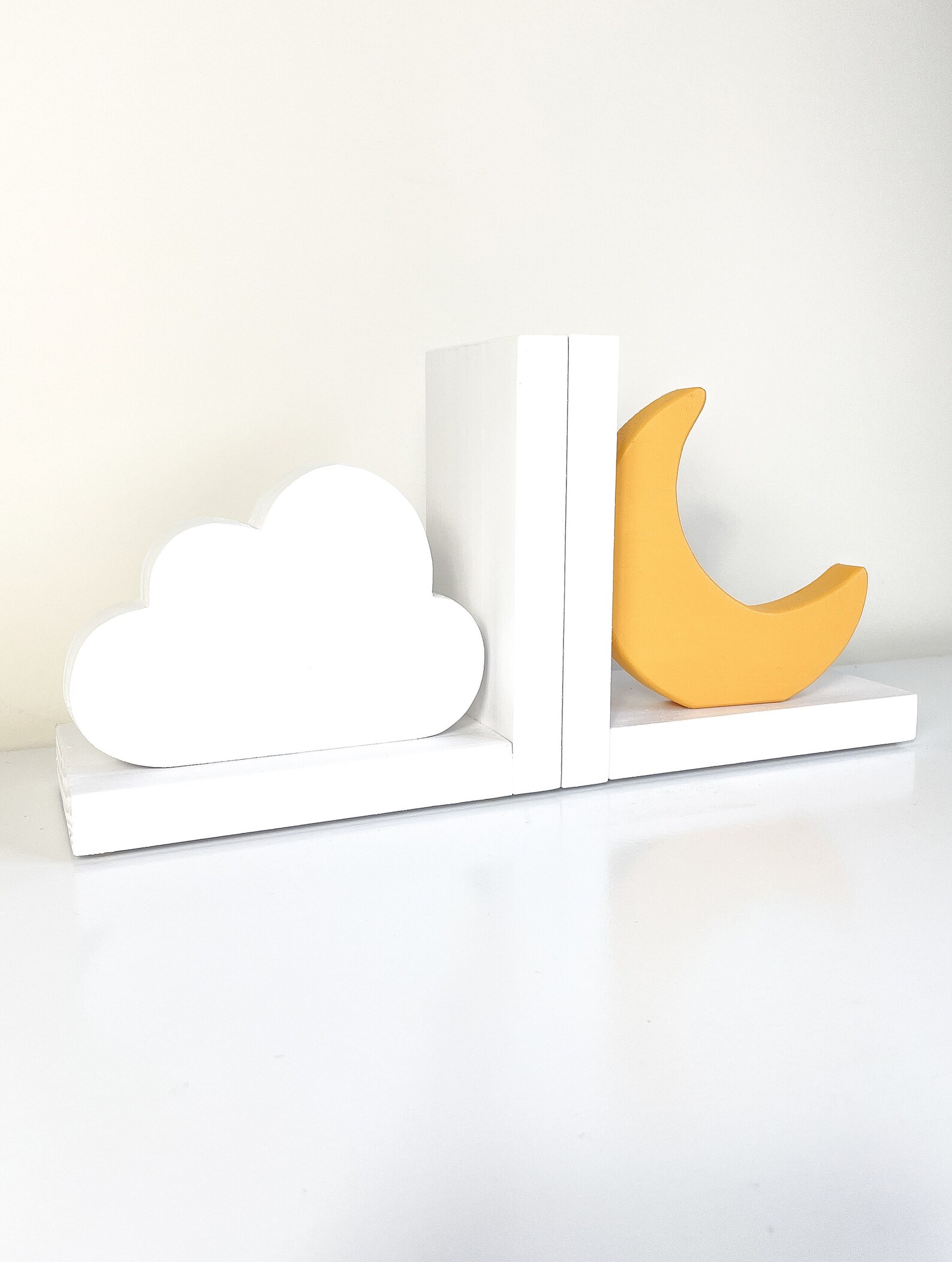 Moon & Cloud Bookends for Kids Moon Nursery Decor Baby | Etsy