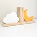 Moon & Cloud Bookends for Kids, Moon Nursery Decor, Baby Shower Book ...