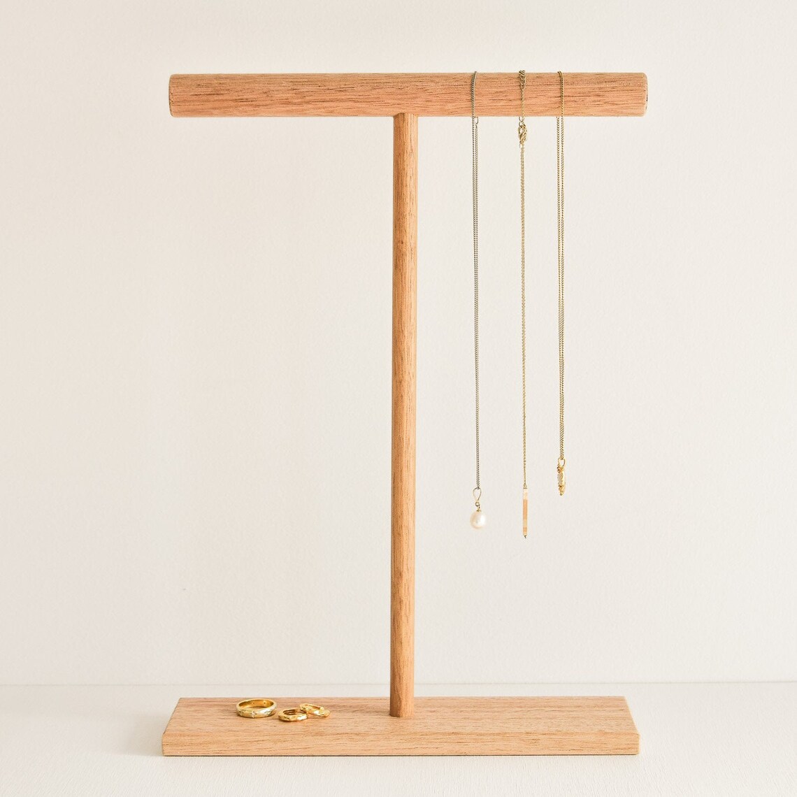 Tasmanian Oak Necklace Stand: Modern Jewellery Organizer & Modern Gift ...