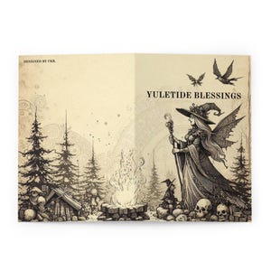 Greeting Cards, Yuletide Blessings Pagan Yule Witch Design - Holiday ...