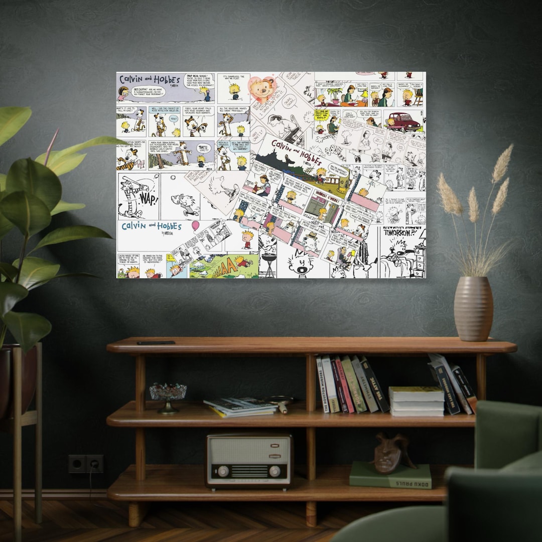 Calvin and Hobbes Comic Strip Mashup Canvas - Large 60"x40" - Etsy