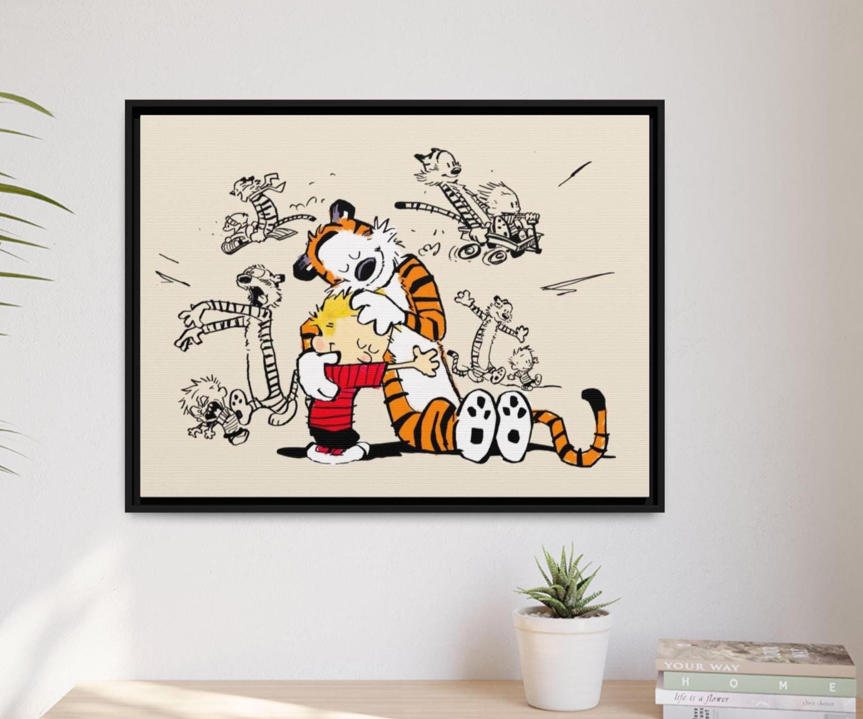 Calvin and Hobbes Comic Strip Framed Canvas - (3 Frame Choices ...