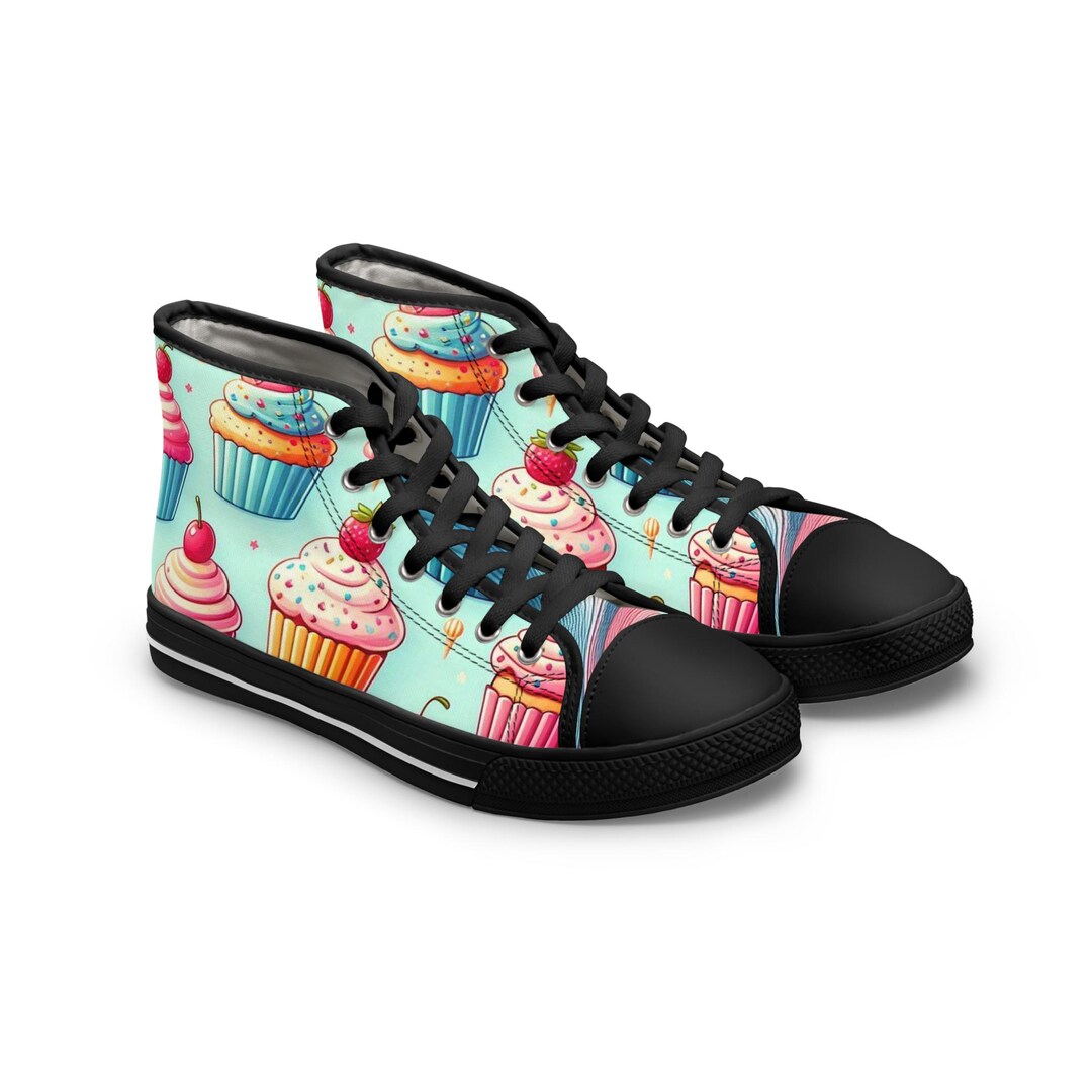 Cupcake High Top Sneakers, Baker Shoes, Cook Trainers, Cupcake Lover ...