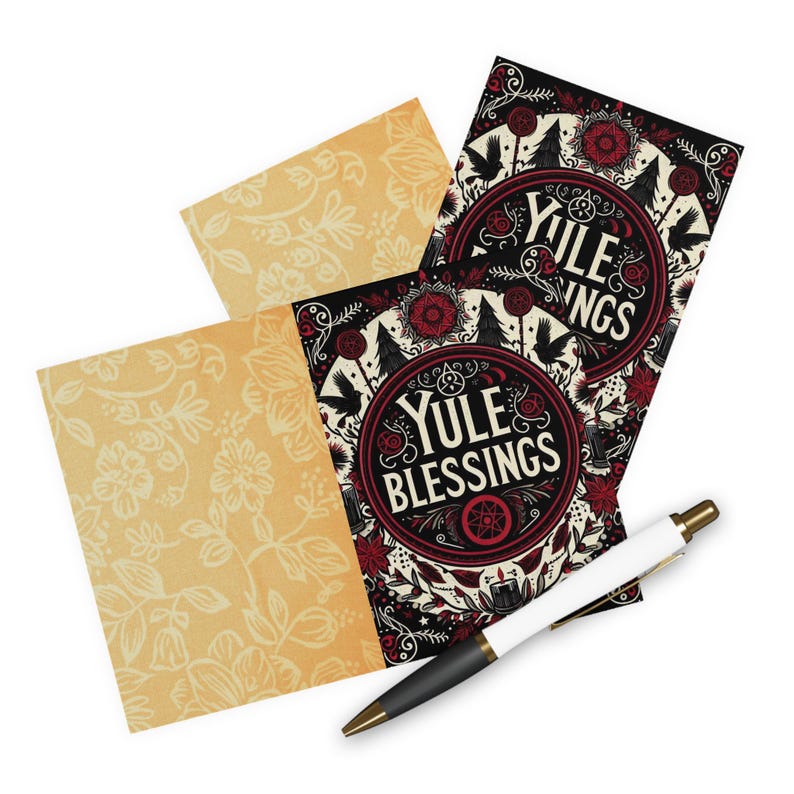Pagan Yule Blessings Greeting Cards (5 Pack), Yule Celebration Cards ...