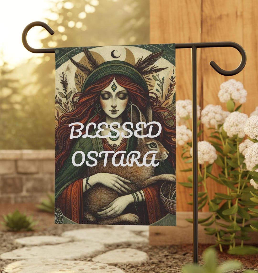 Banner, Ostara Pagan Easter Witch Design, Garden & House Decor, Spring ...