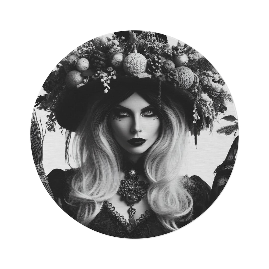 Witch Rug, Pagan Decor, Yule Rug, Round Area Rug, Boho Home Decor ...