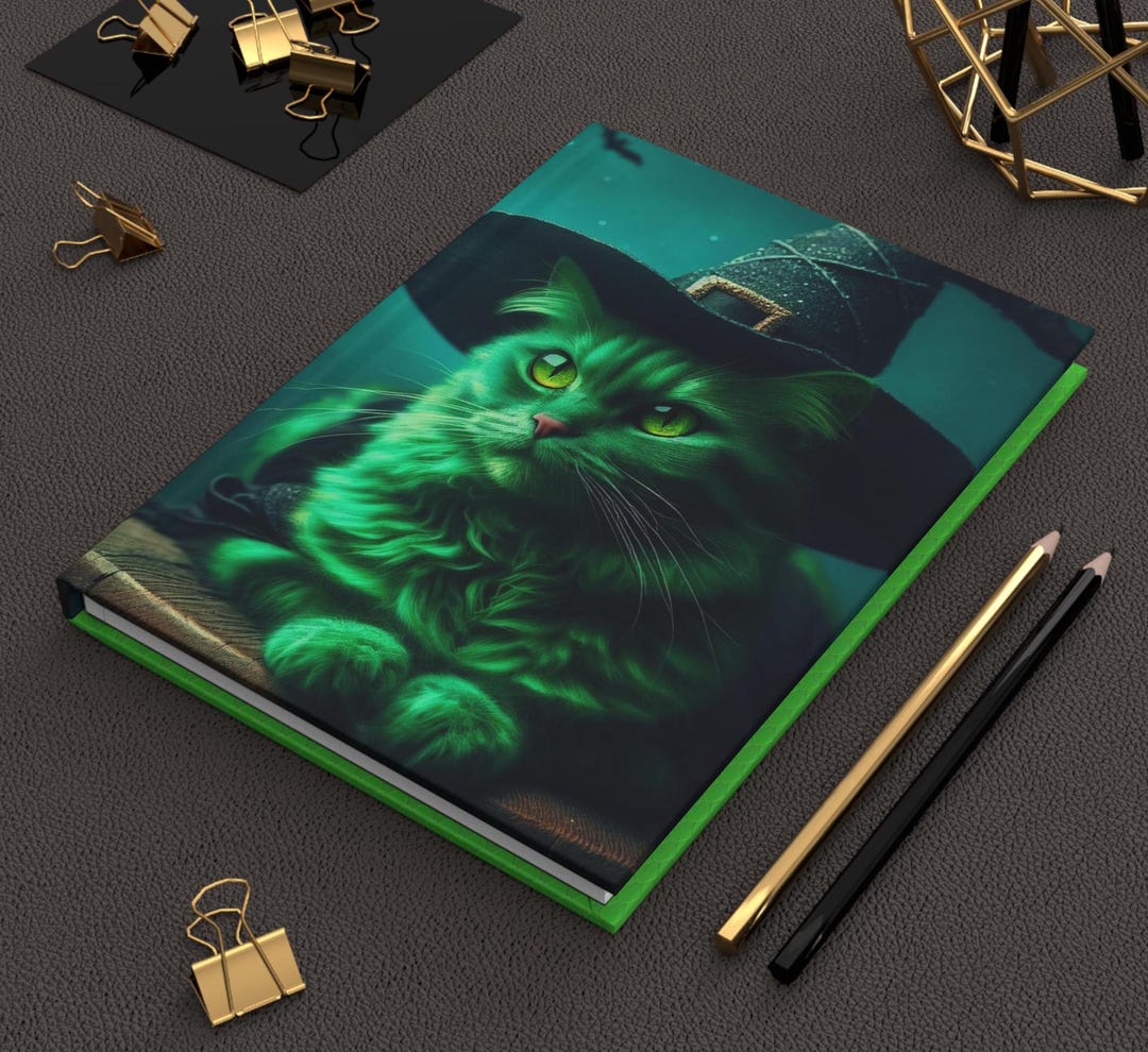Wicked Movie Inspired Witch Cat Hardcover Journal, Notebook, Diary ...