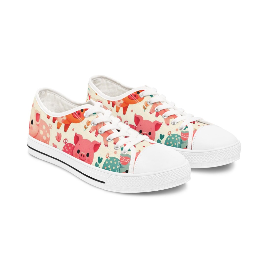 Cute Pigs Women's Sneakers, Animal Lover Gift, Pig Design Shoes, Casual ...
