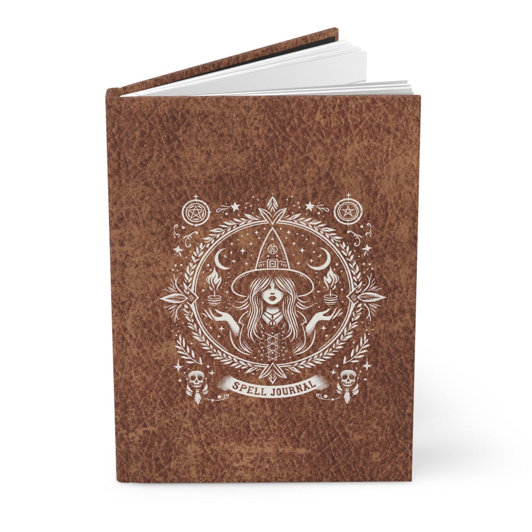 Witch Spell Journal, Pagan Leather Look Hardcover Notebook, Matte Diary ...