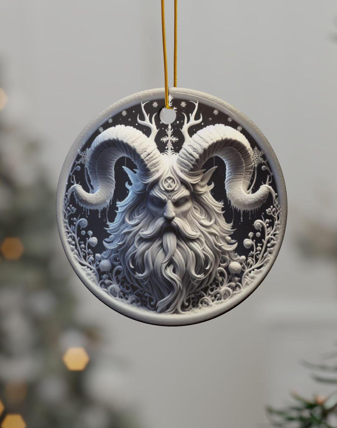 Ceramic Ornaments, Pagan Horned God Christmas Tree Hanging Ornament ...