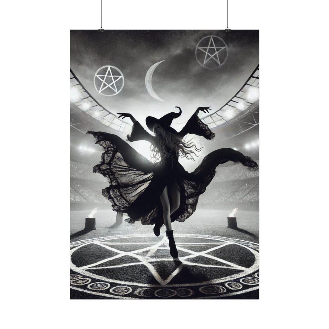 Halloween Witch Rolled Posters, Pagan Black & White Wall Art, Occult ...