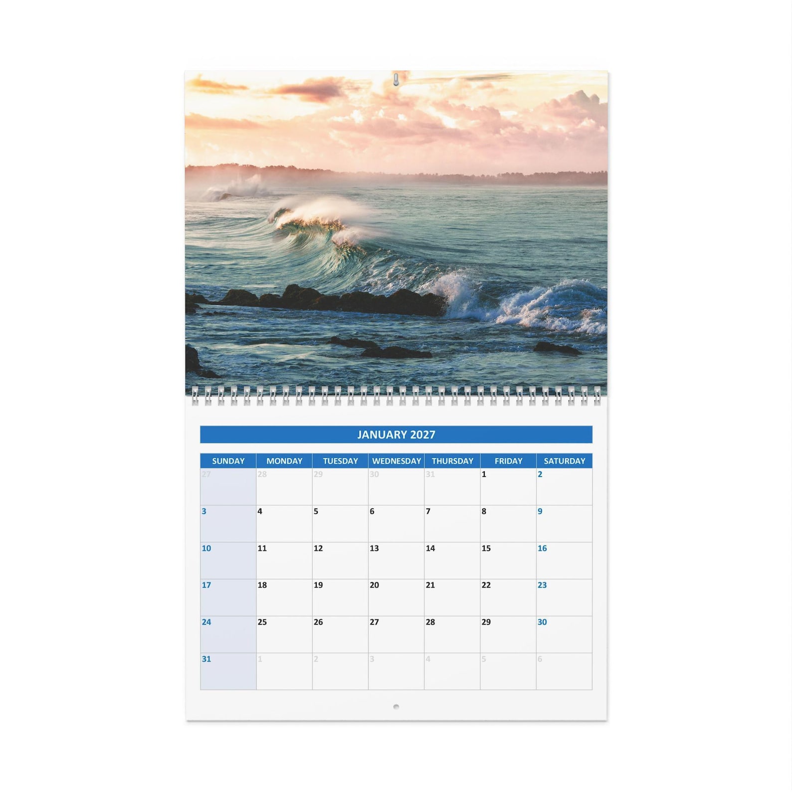 2027 Wall Calendar Ocean Photography Nautical Art Wall Calendars ...