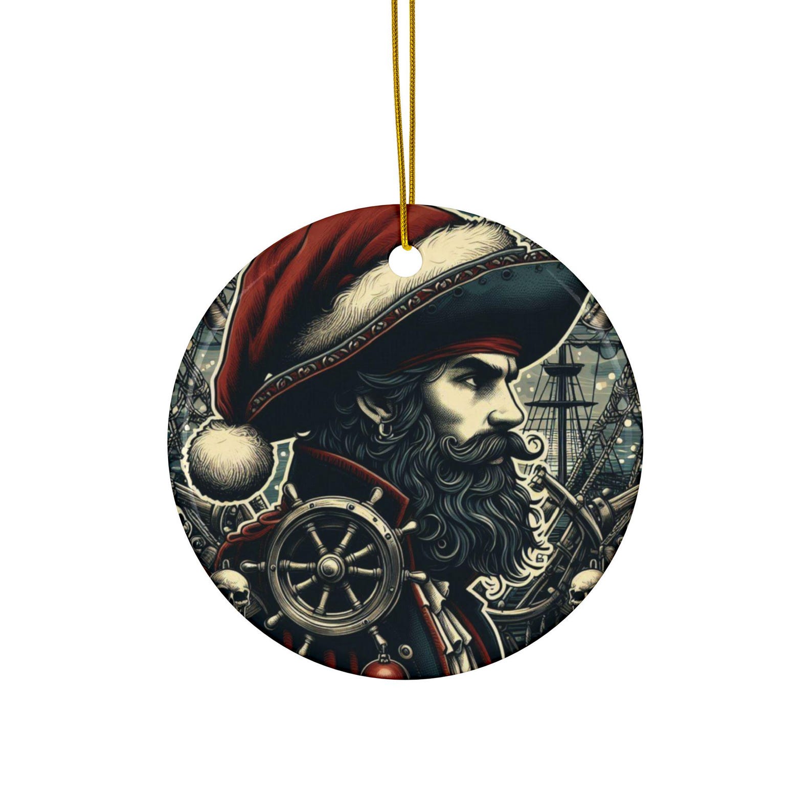 Ceramic Ornaments, Christmas Pirate Design, Holiday Decor, Tree ...