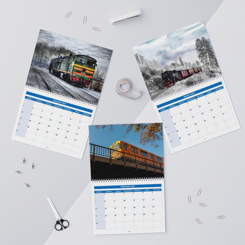 2027 Trains - Steam Diesel Locomotive Wall Calendar | Train Photography ...
