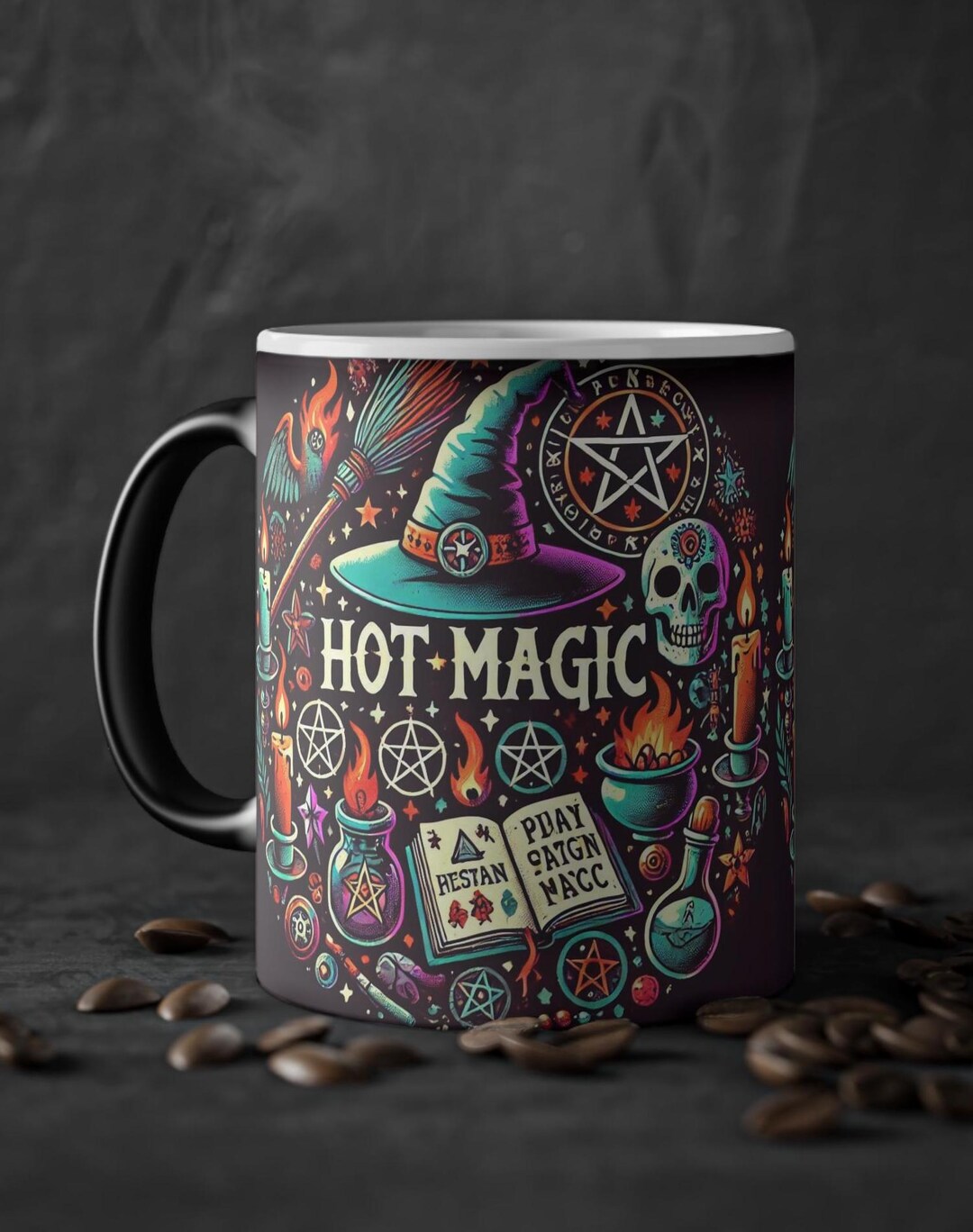 Magic Mug, 11oz - Hot Magic Pagan Witch Design, Pagan Wiccan Gift ...