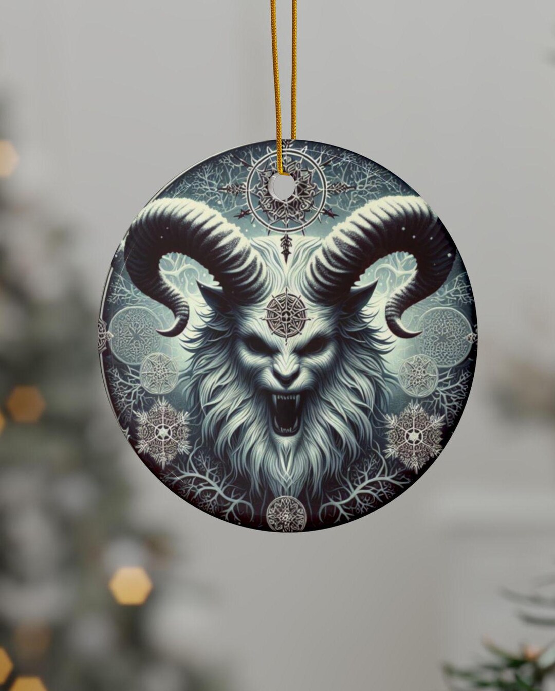 Ceramic Ornaments, Pagan Horned God Christmas Tree Hanging Ornament ...