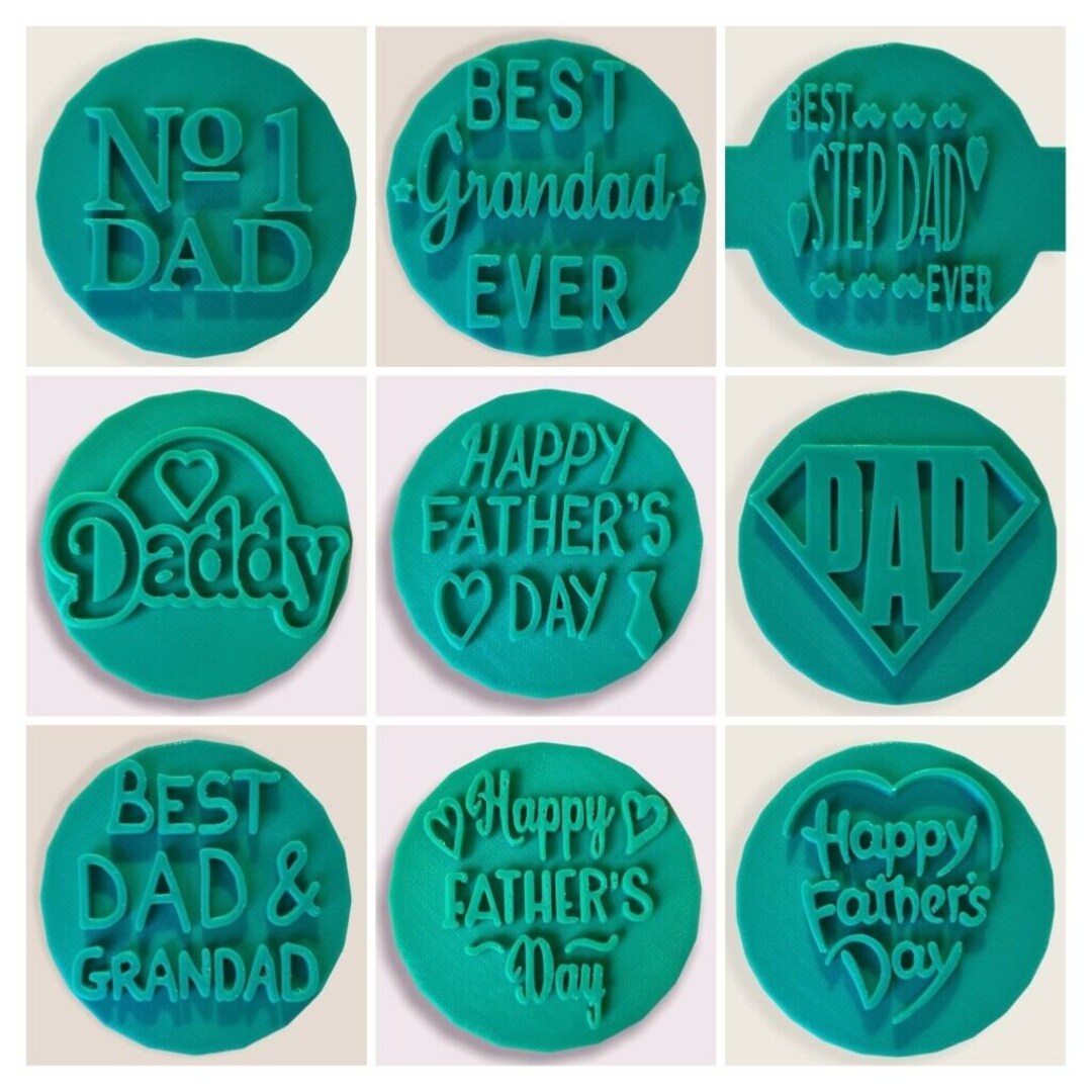 FATHER'S DAY - Happy, Dad, Etc Fondant Icing Cupcake Cake Cookie ...