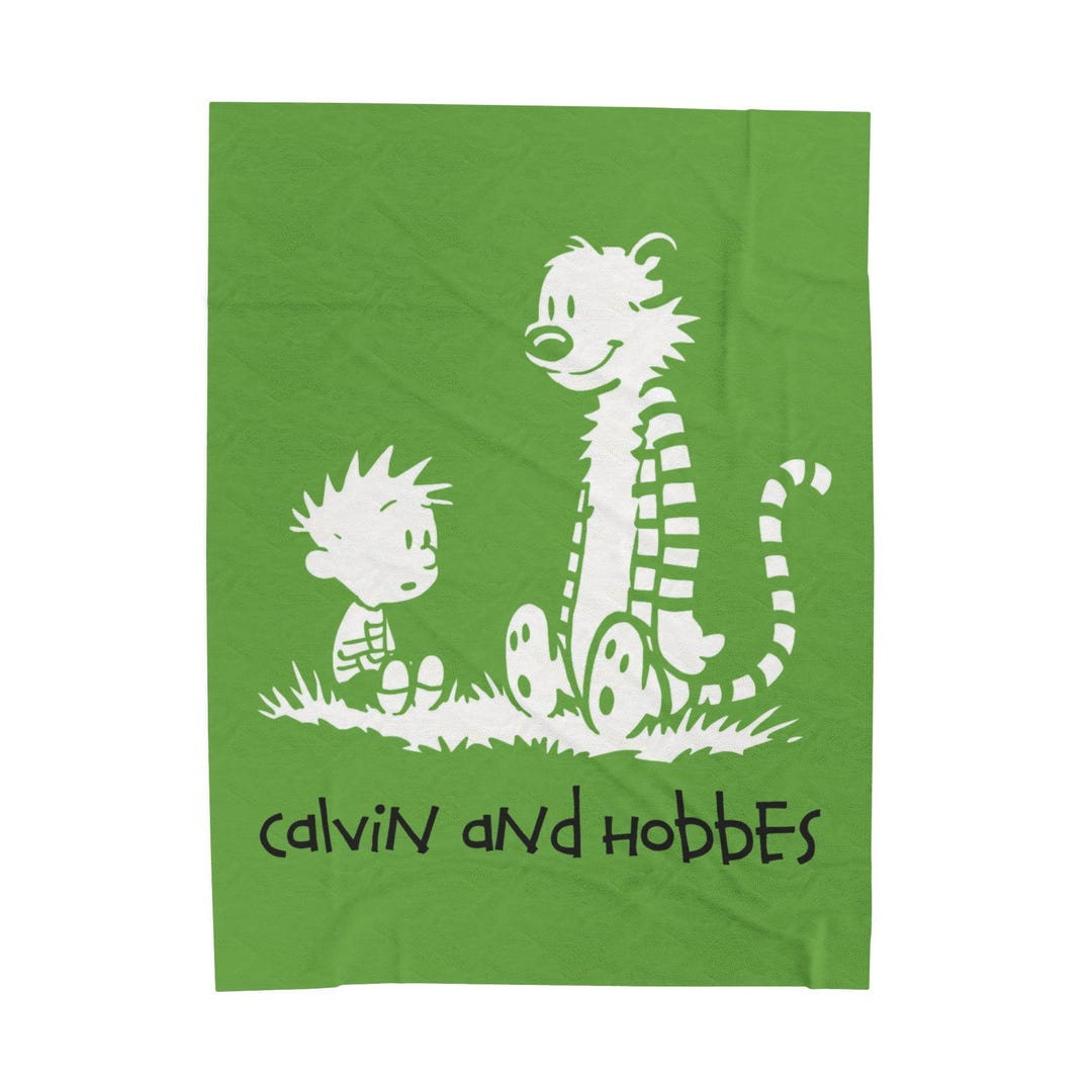 Calvin and Hobbes Illustration Blanket | Velveteen Plush Throw - Etsy
