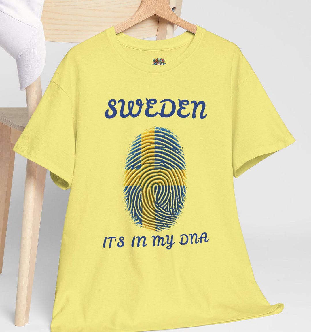 Sweden Fingerprint Unisex Tee, Scandinavian DNA Shirt, Swedish Pride ...