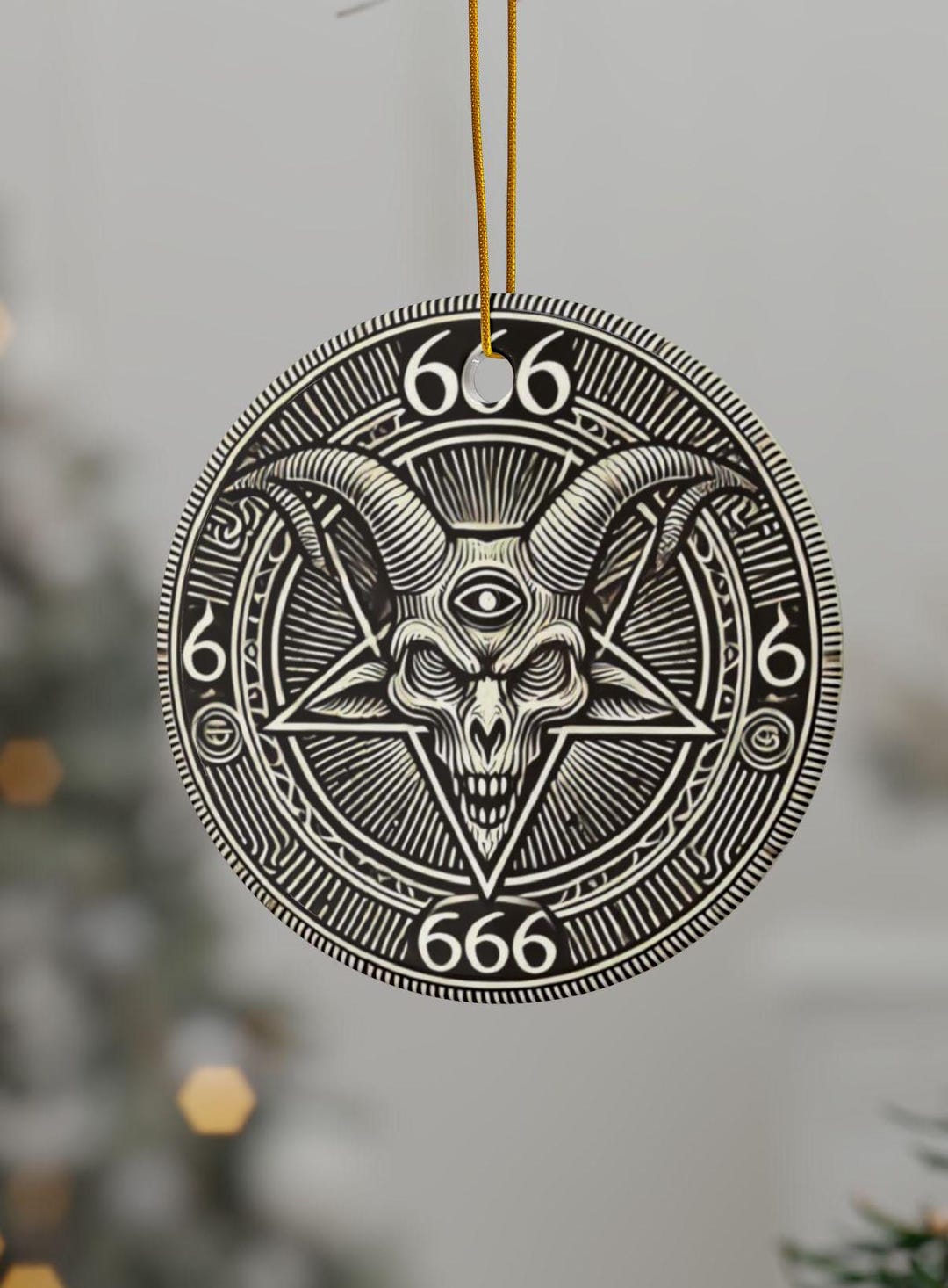 Ceramic Ornaments, Devil Design, 2-side Print, Christmas Decor, Gift ...