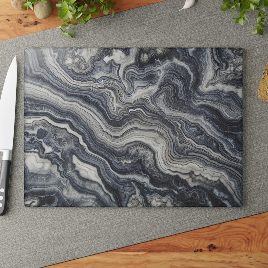 Granite Stone Design Glass Cutting Board, Chopping Board for Kitchen ...