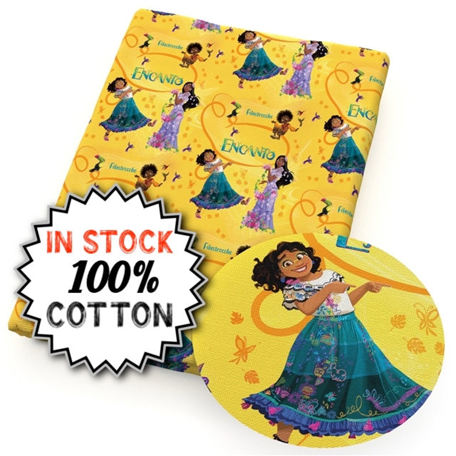 Disney Encanto Print Mirabel 100 Cotton Fabric Fat Etsy