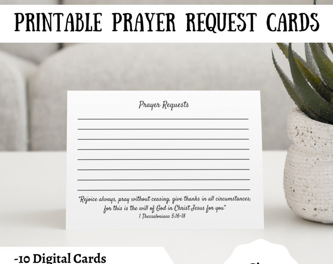 Prayer Request Cards and Sign. Instant Download Printable. Christian ...