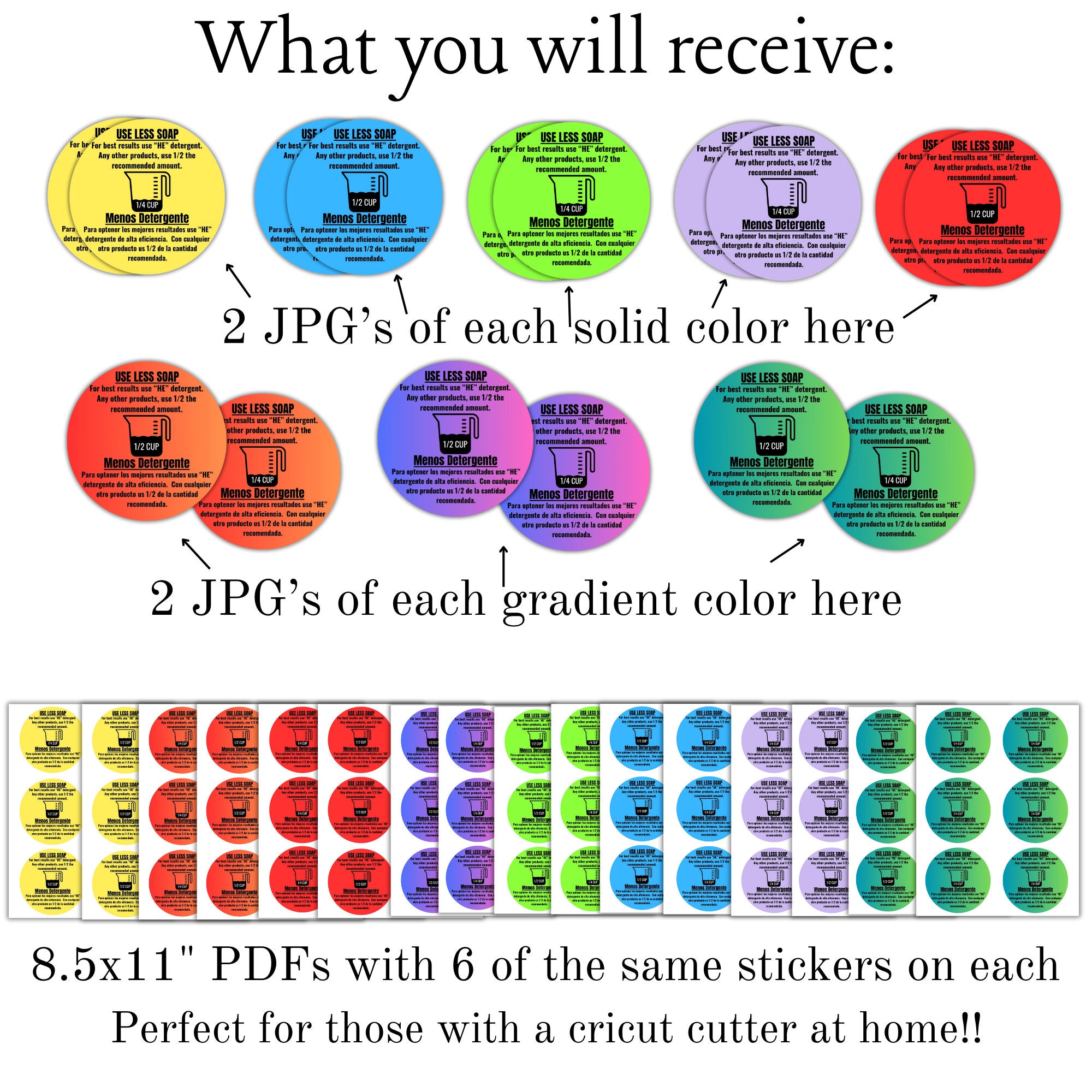 Printable Laundromat Soap Stickers - Spanish Laundromat Signs ...