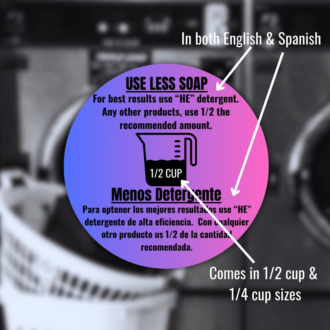 Printable Laundromat Soap Stickers - Spanish Laundromat Signs ...