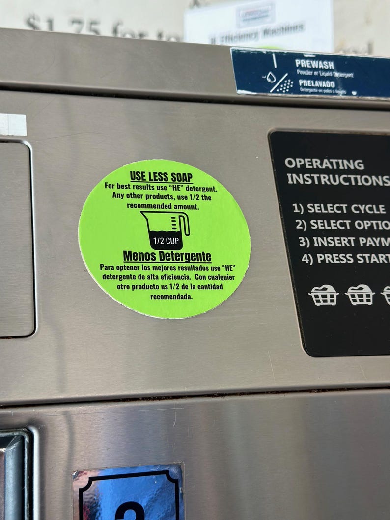 Printable Laundromat Soap Stickers - Spanish Laundromat Signs ...