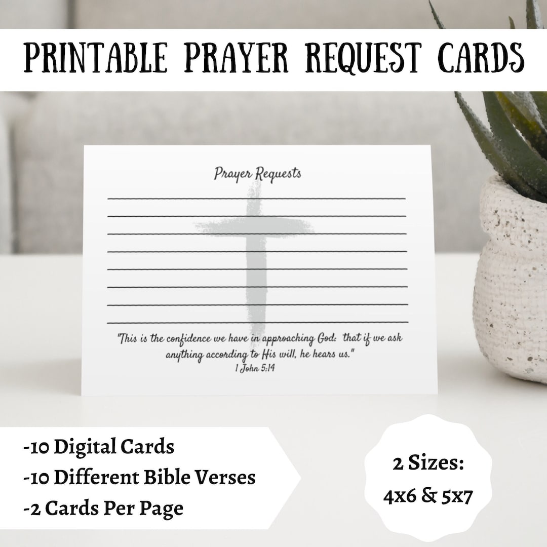 Printable Prayer Request Cards - Bible Verse Cards - Prayer Ministry ...