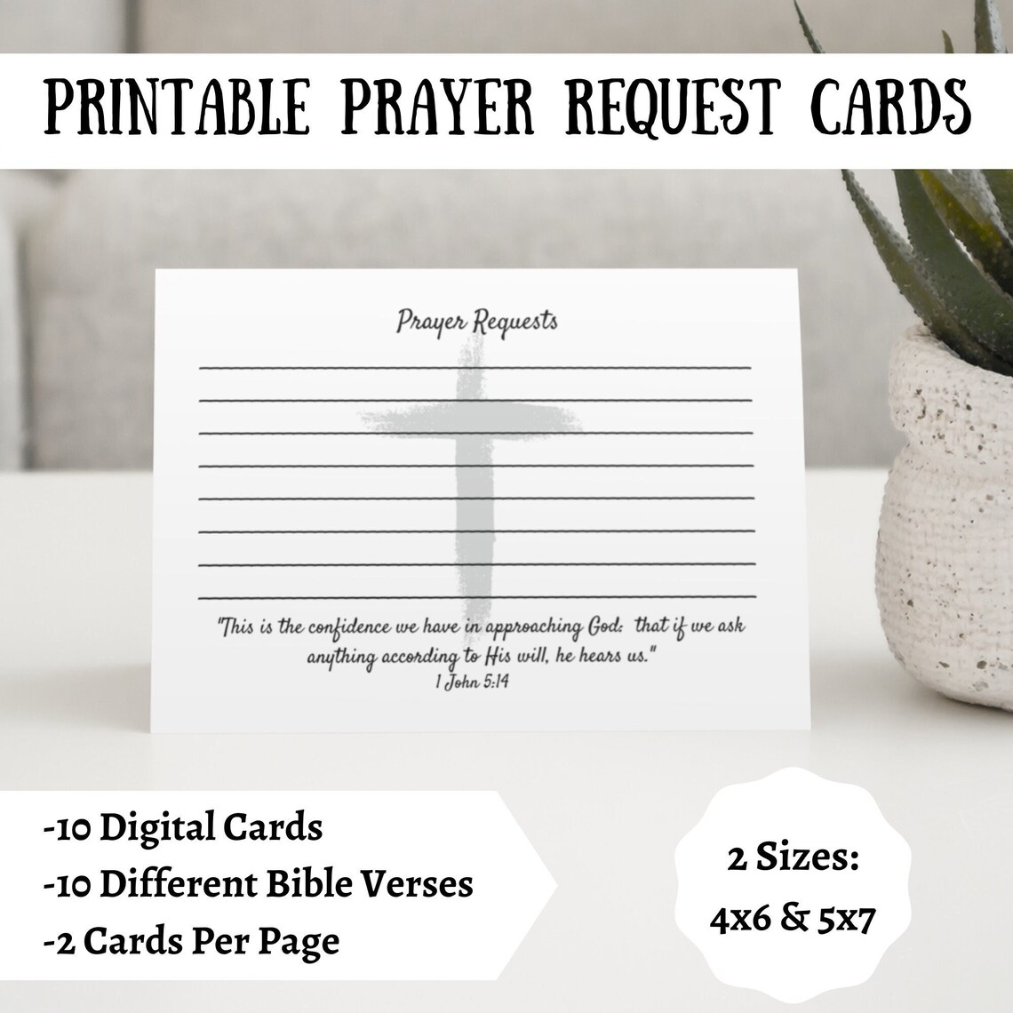 Printable Prayer Request Cards – Bible Verse Ministry Cards (digital ...