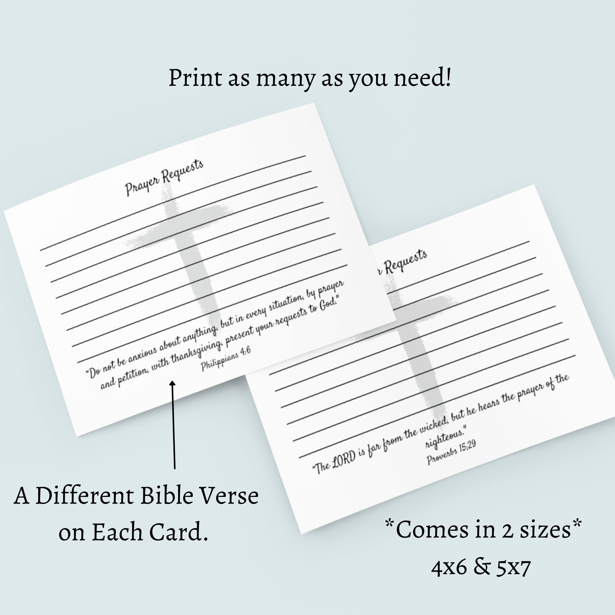 Printable Prayer Request Cards - Bible Verse Cards - Prayer Ministry ...