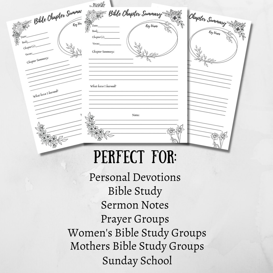 Printable Bible Chapter Summary - Print at Home Bible Journal Pages ...
