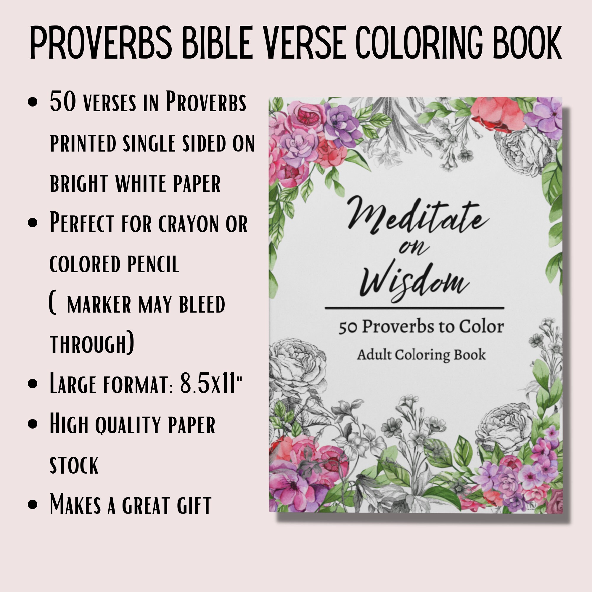 Bible Verse Coloring Book Proverbs Coloring Book Adult Coloring Book ...