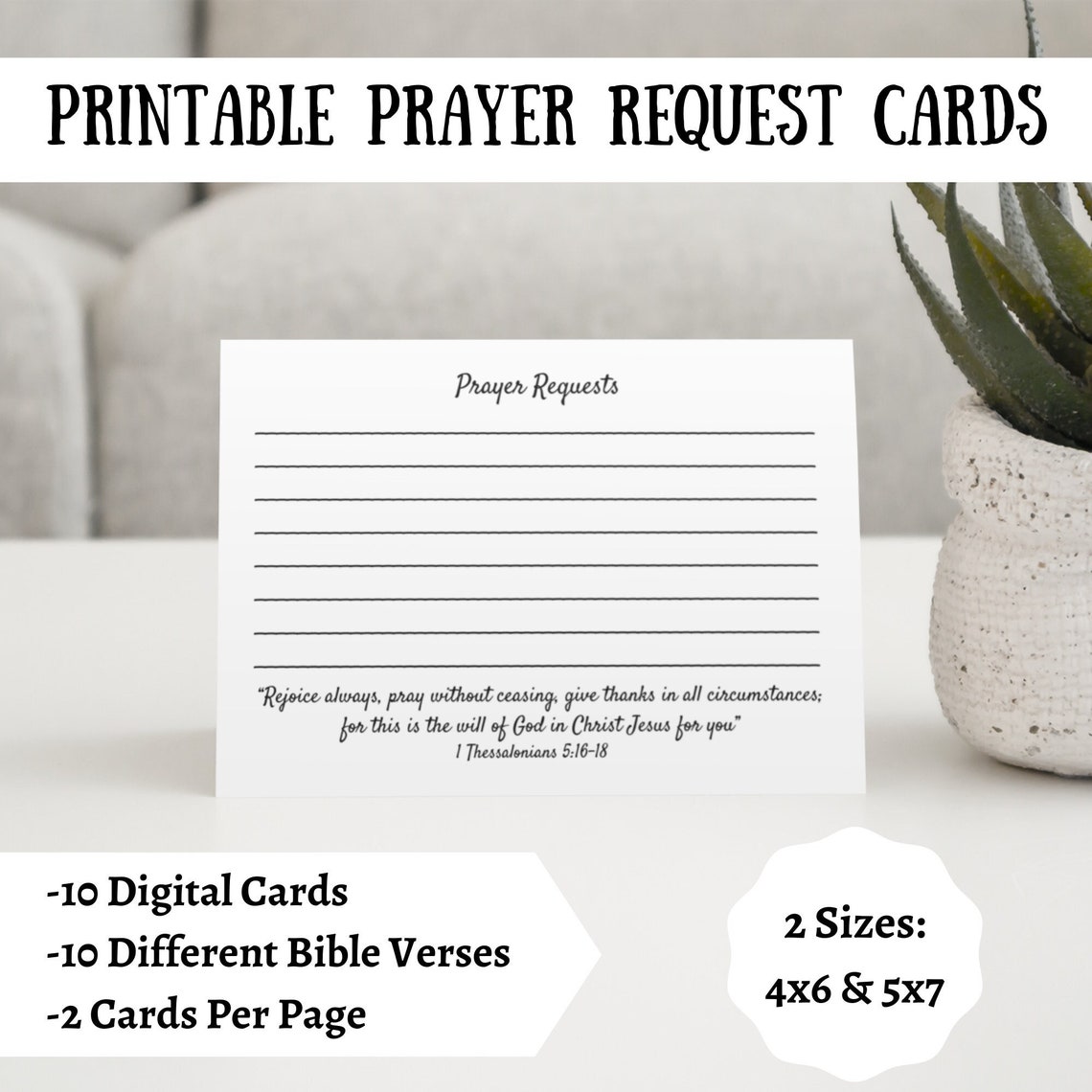 Prayer Request Cards - Printable Prayer Request Cards - Bible Verse ...
