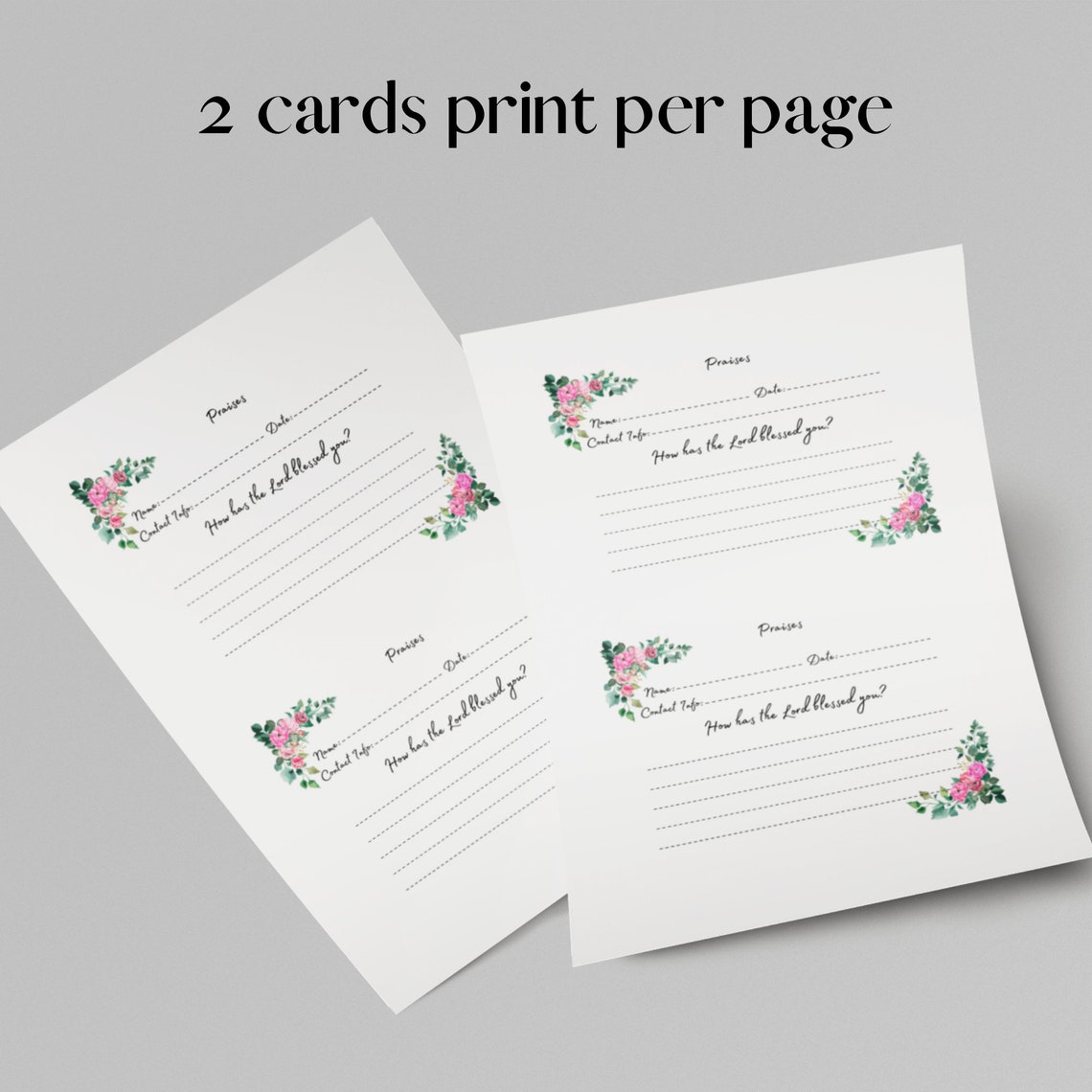 Prayer Praise Card - Printable Praise Cards - Instant Download Digital ...