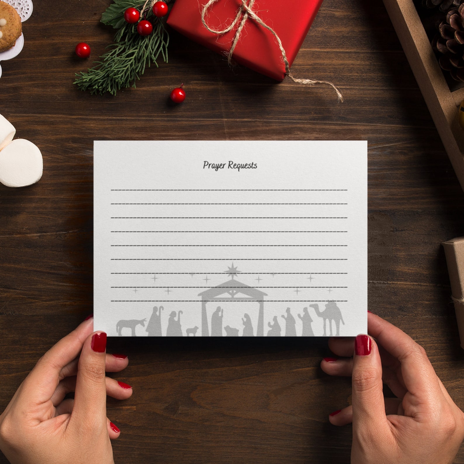 Printable Christmas Prayer Request Cards – Nativity Design (digital ...