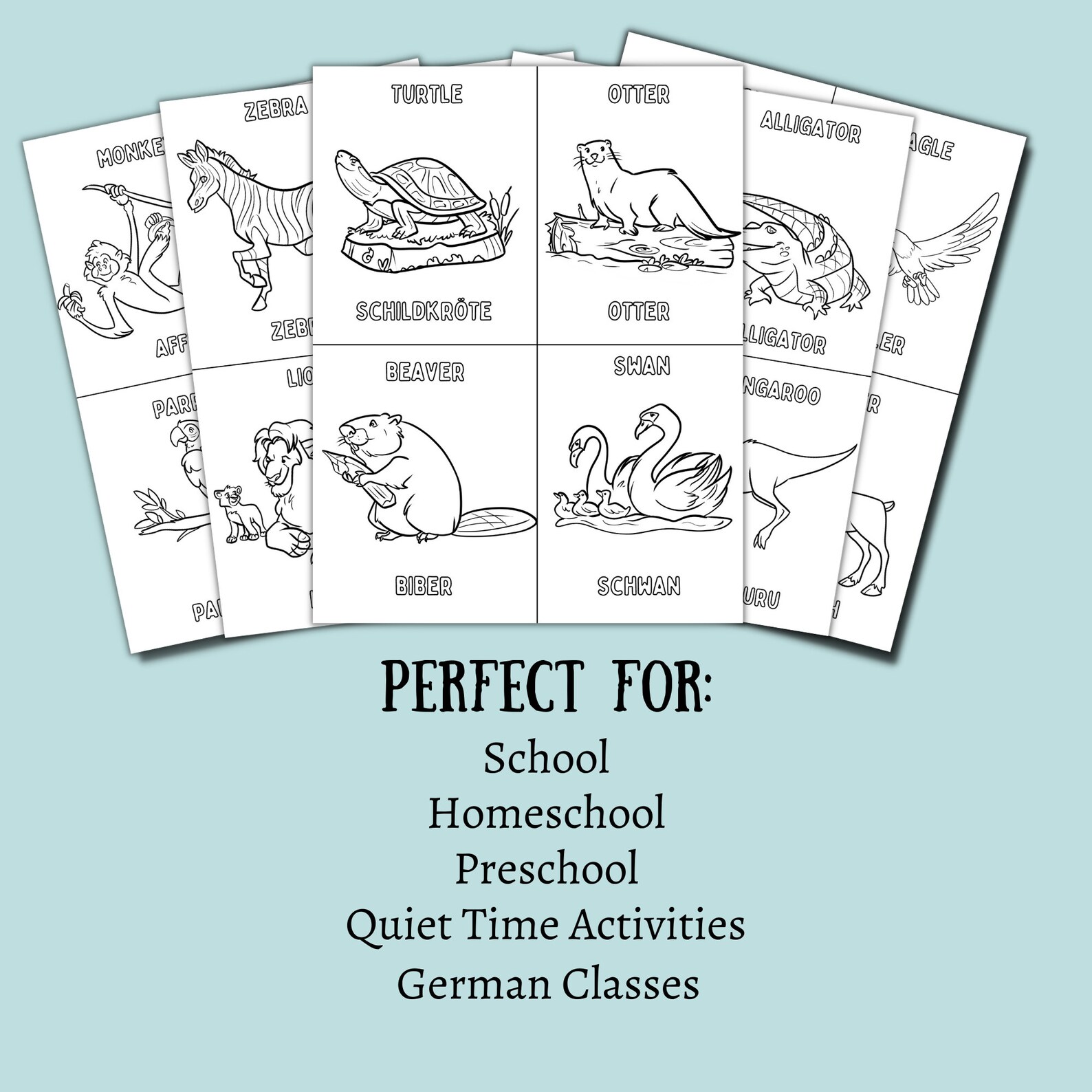 Printable German Flash Cards Language Learning Printable Flash Cards ...