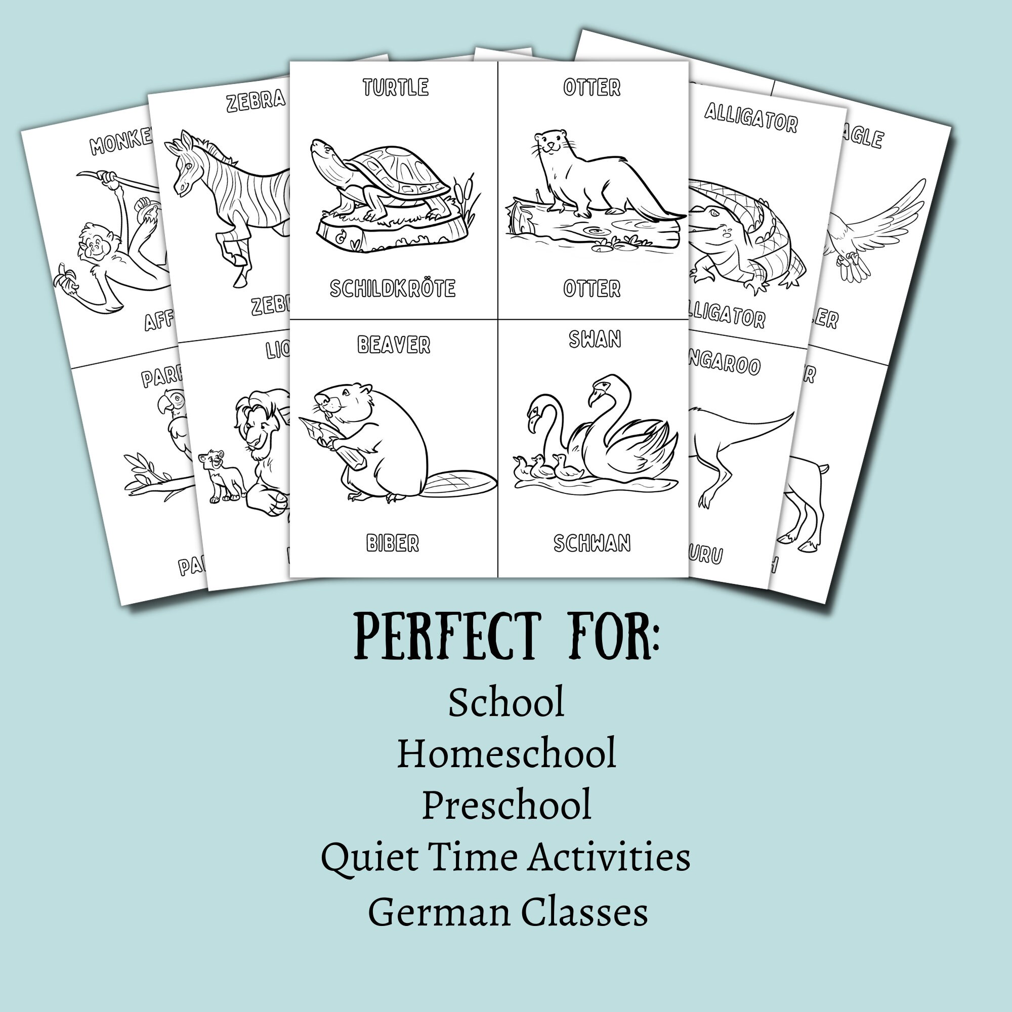 Printable German Flash Cards - Language Learning Printable - Flash ...