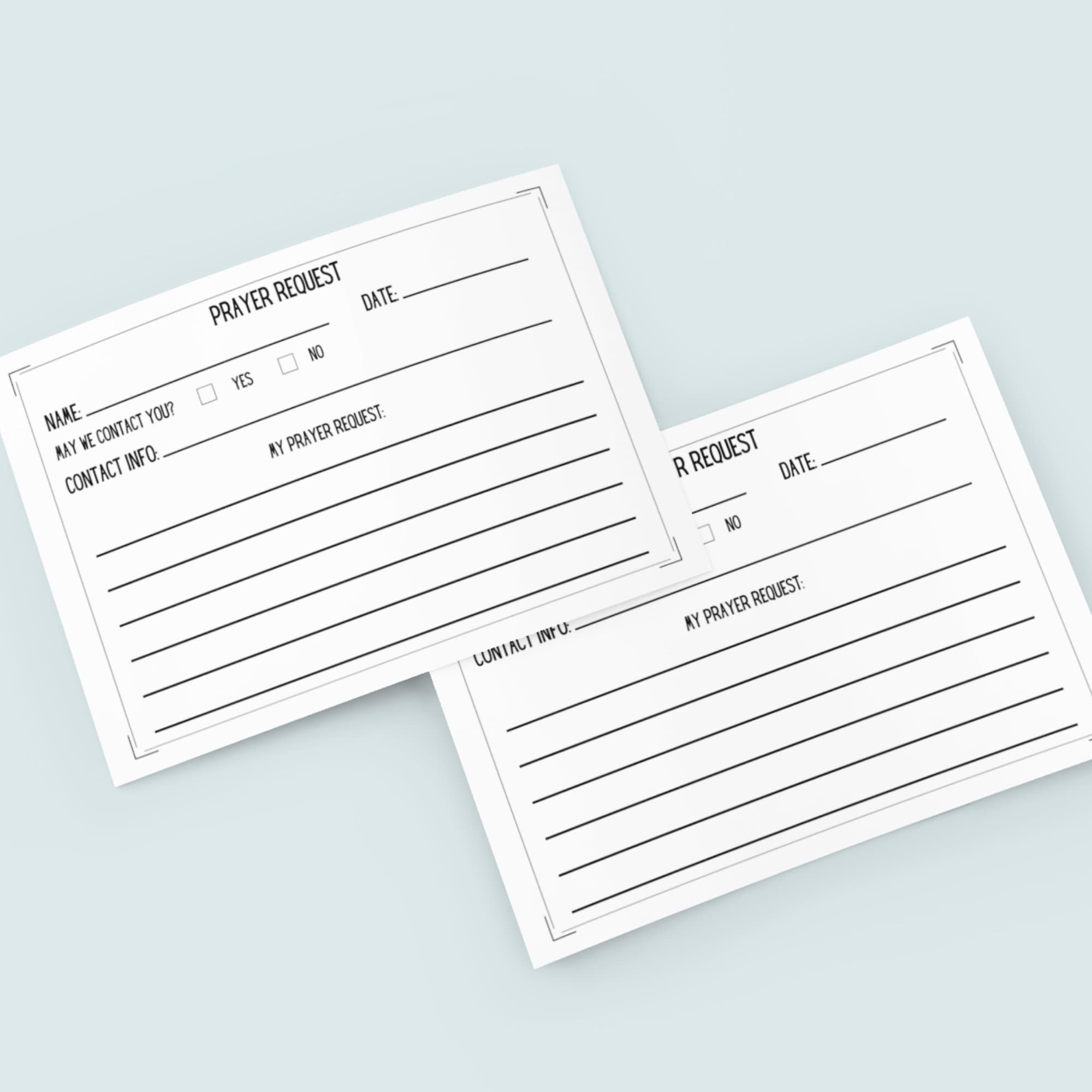 Printable Prayer Request Cards - Blank Prayer Request Cards - Prayer ...