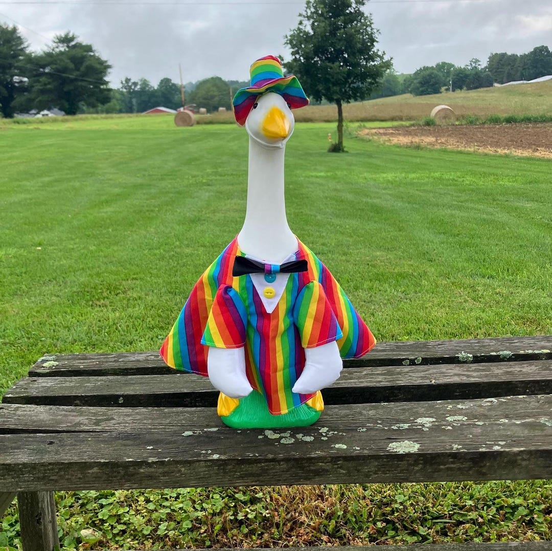 Rainbow LGBTQ+ Pride Tuxedo W/ Top Hat for 17 Inch Baby Plastic Lawn ...